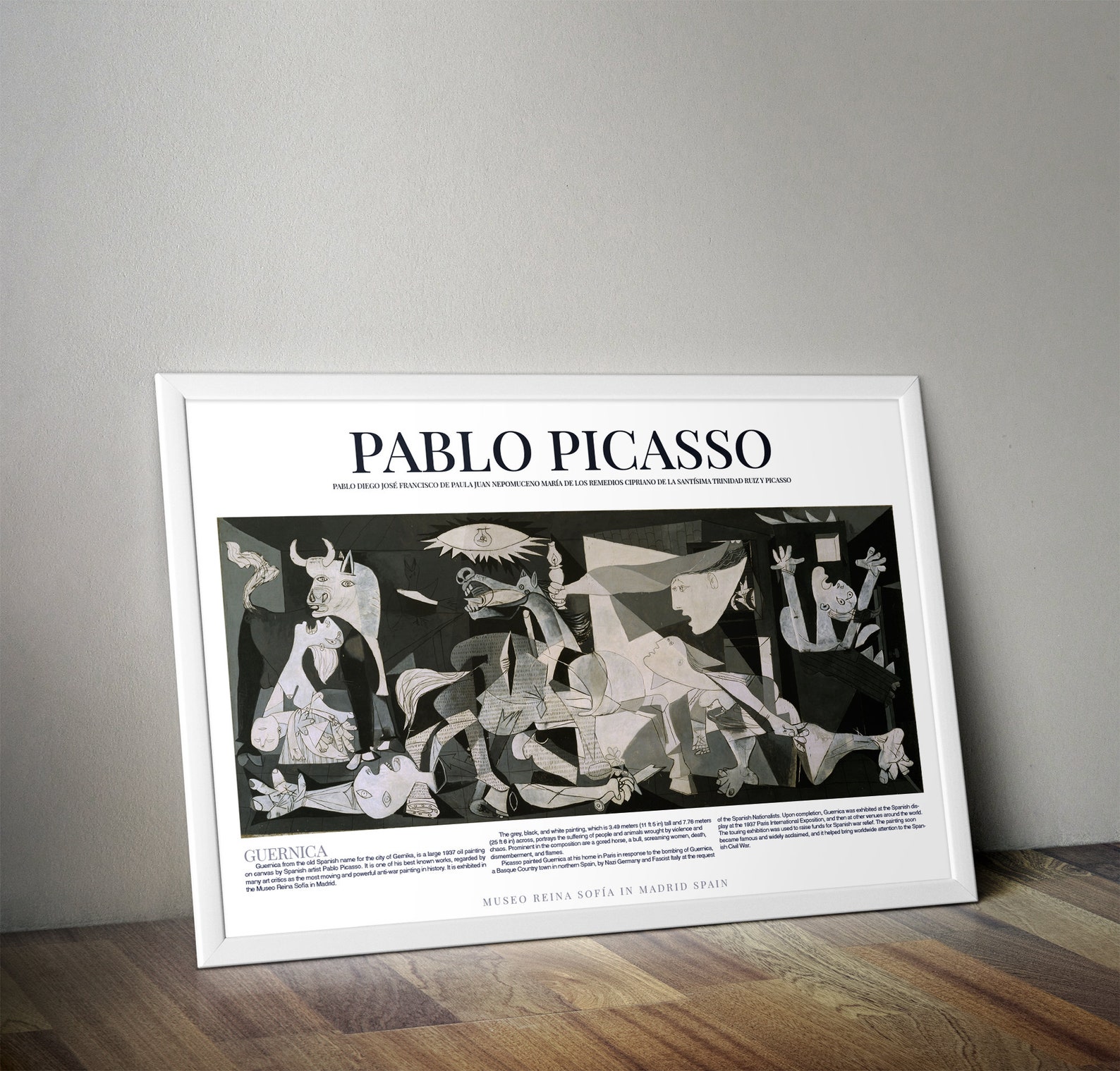 Pablo Picasso Guernica Printable Reproduction Poster, Museo Reina Sofía ...