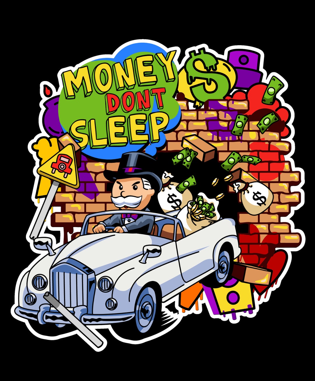 Money Dont Sleep Sticker - Etsy