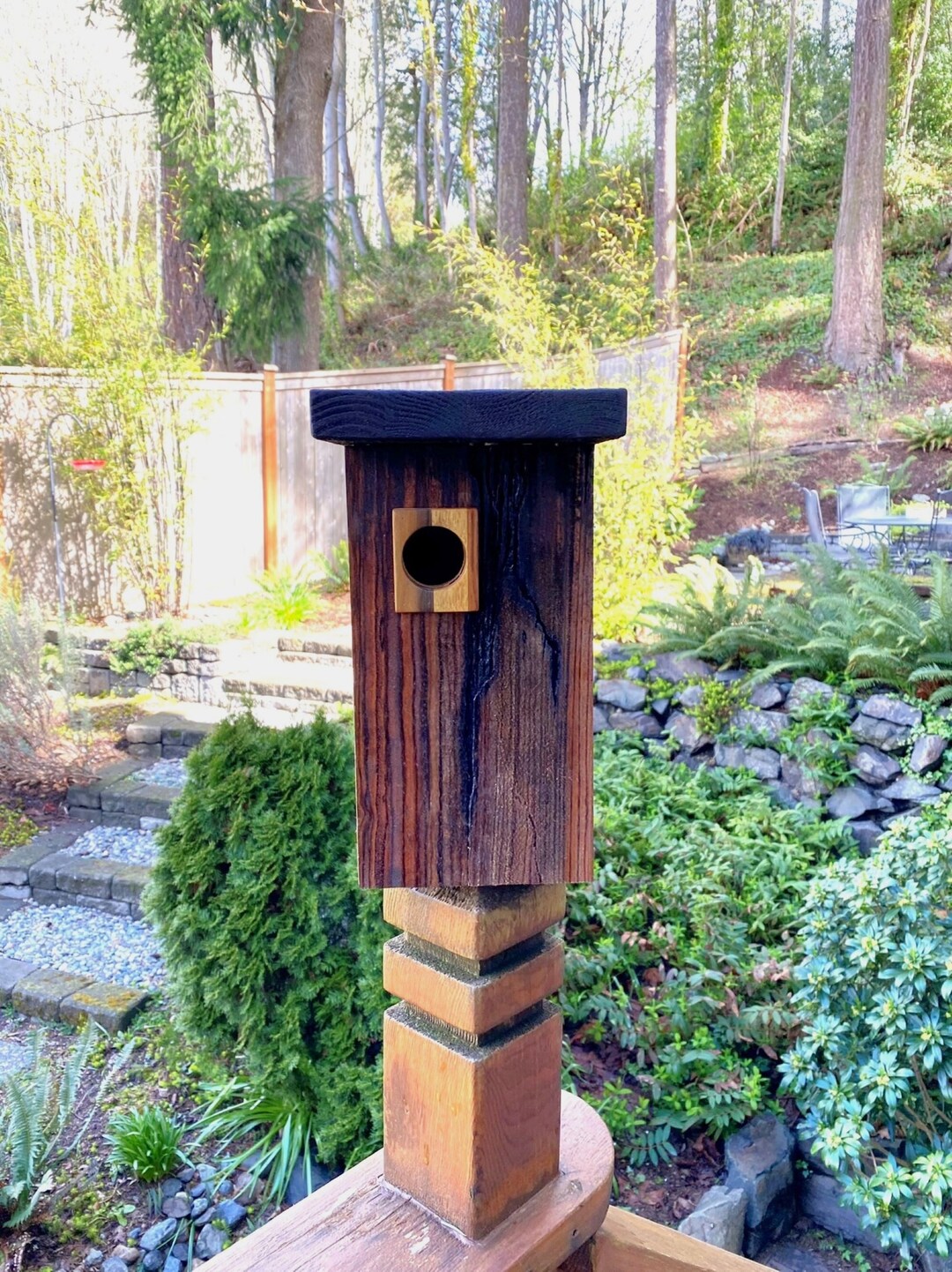 Rustic-modern Handmade Art Cedar Birdhouse - Etsy