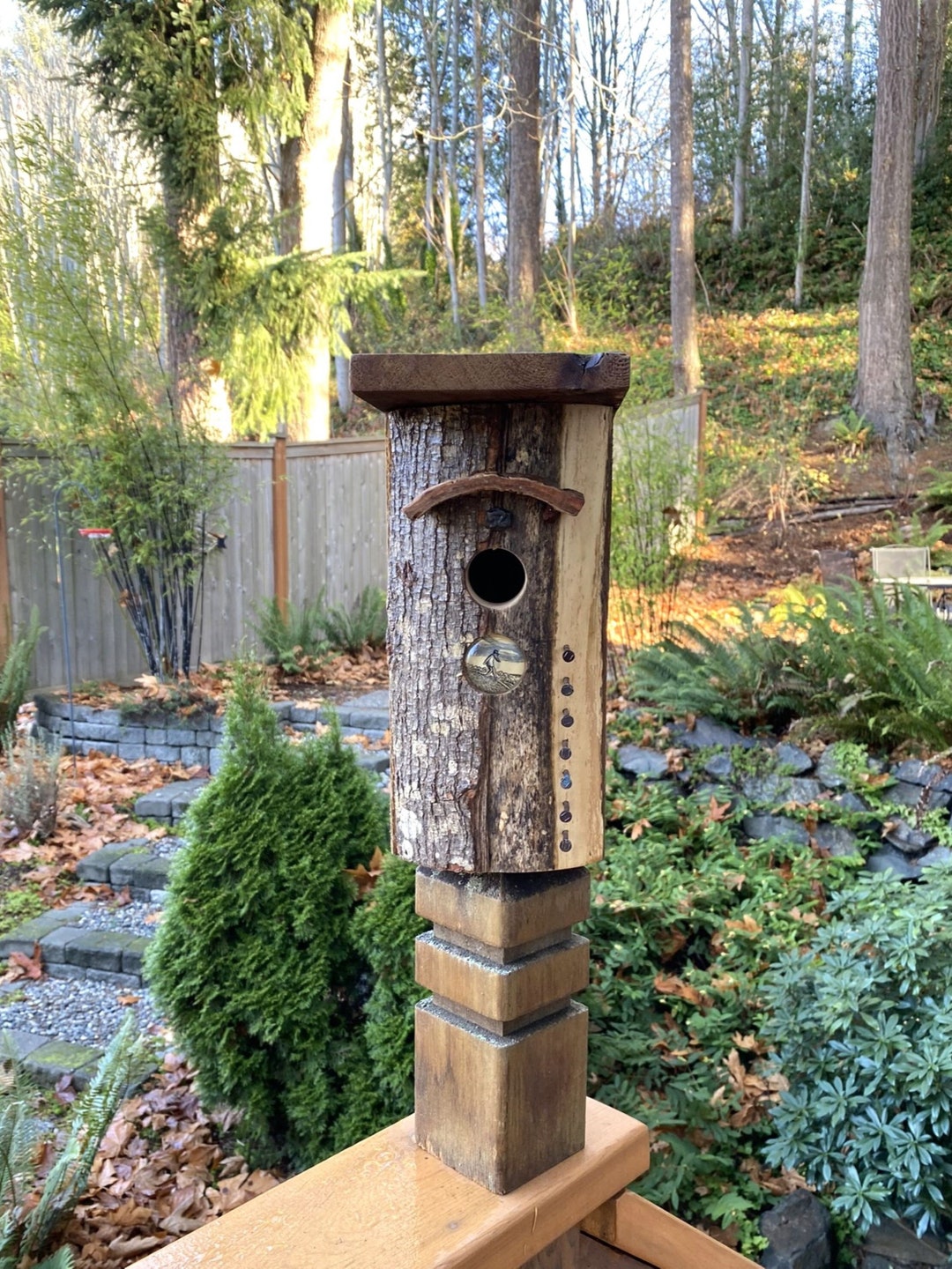 Rustic Modern Handmade Art Cedar Birdhouse - Etsy