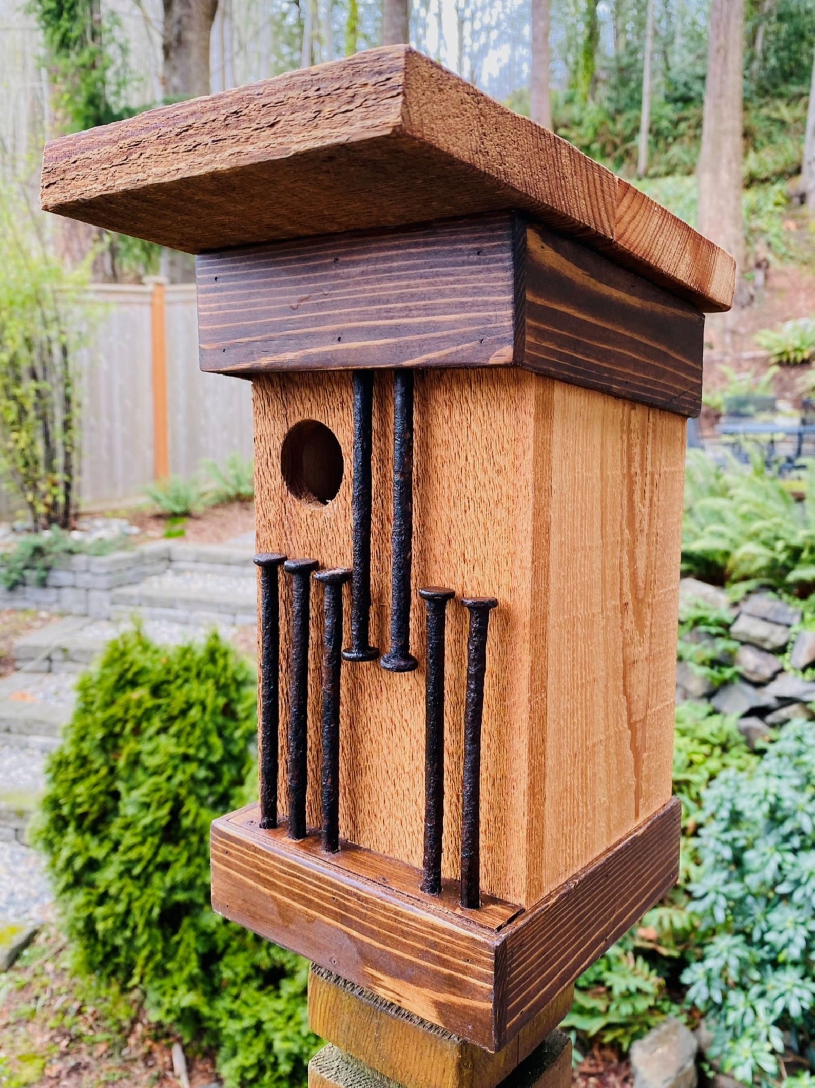 Rustic Modern Handmade Art Cedar Birdhouse - Etsy