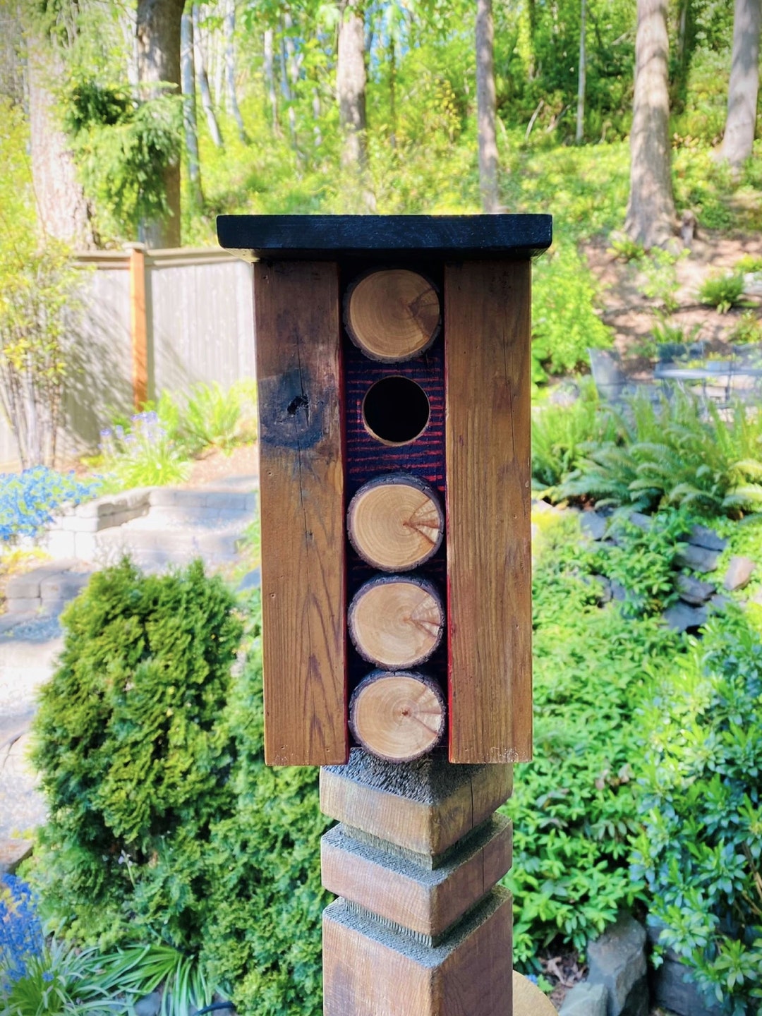 Rustic-modern Handmade Art Cedar Birdhouse - Etsy