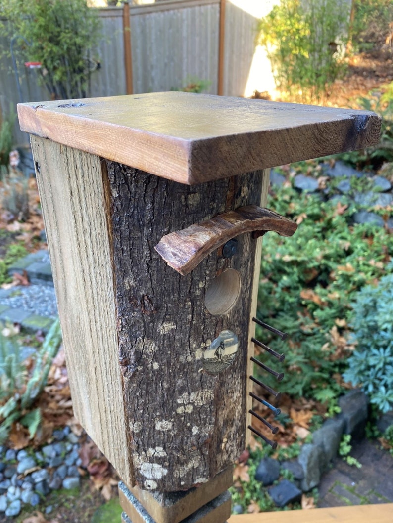 Rustic Modern Handmade Art Cedar Birdhouse - Etsy