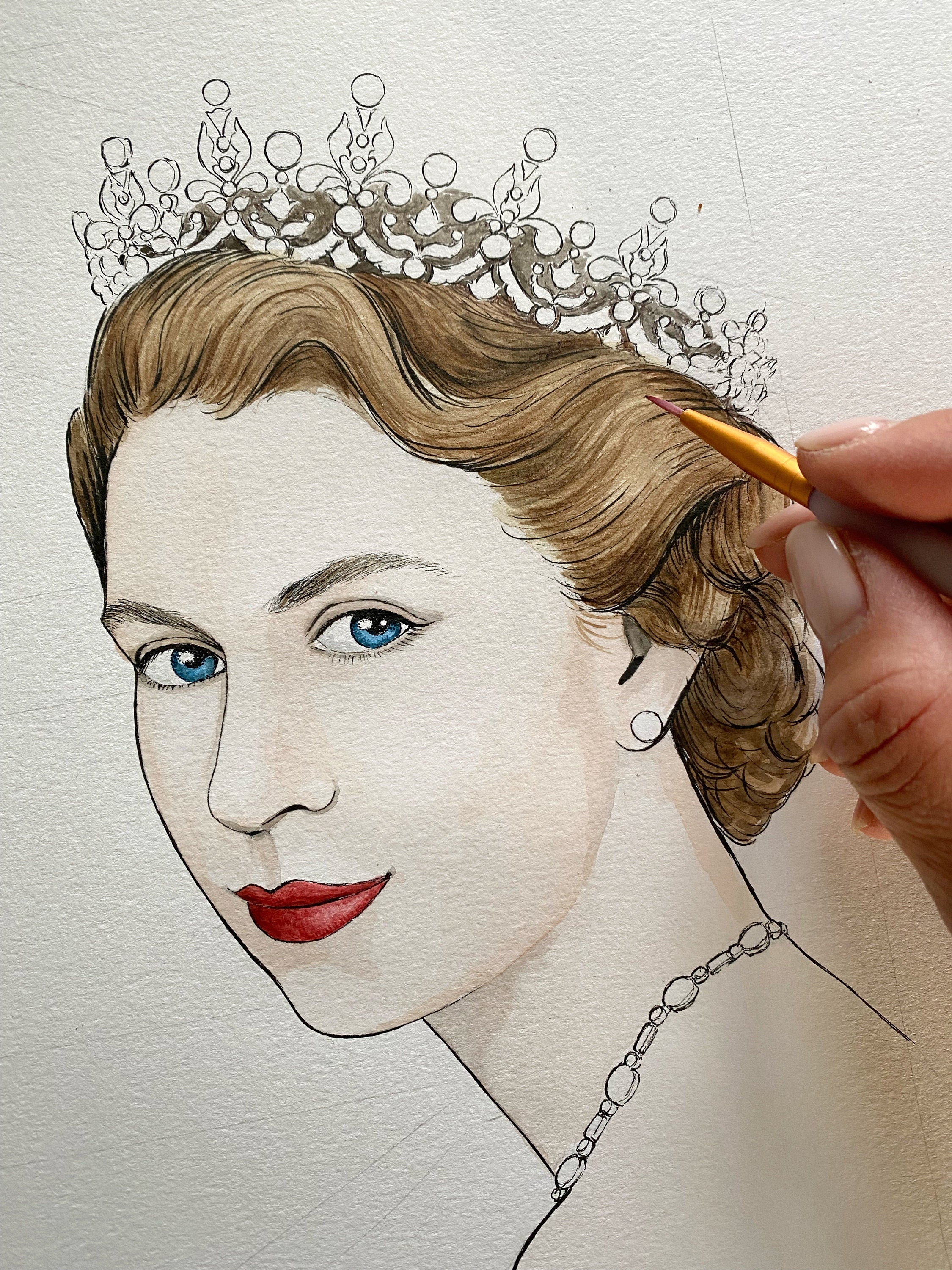 Queen Elizabeth II Illustrated A4 Print - Etsy