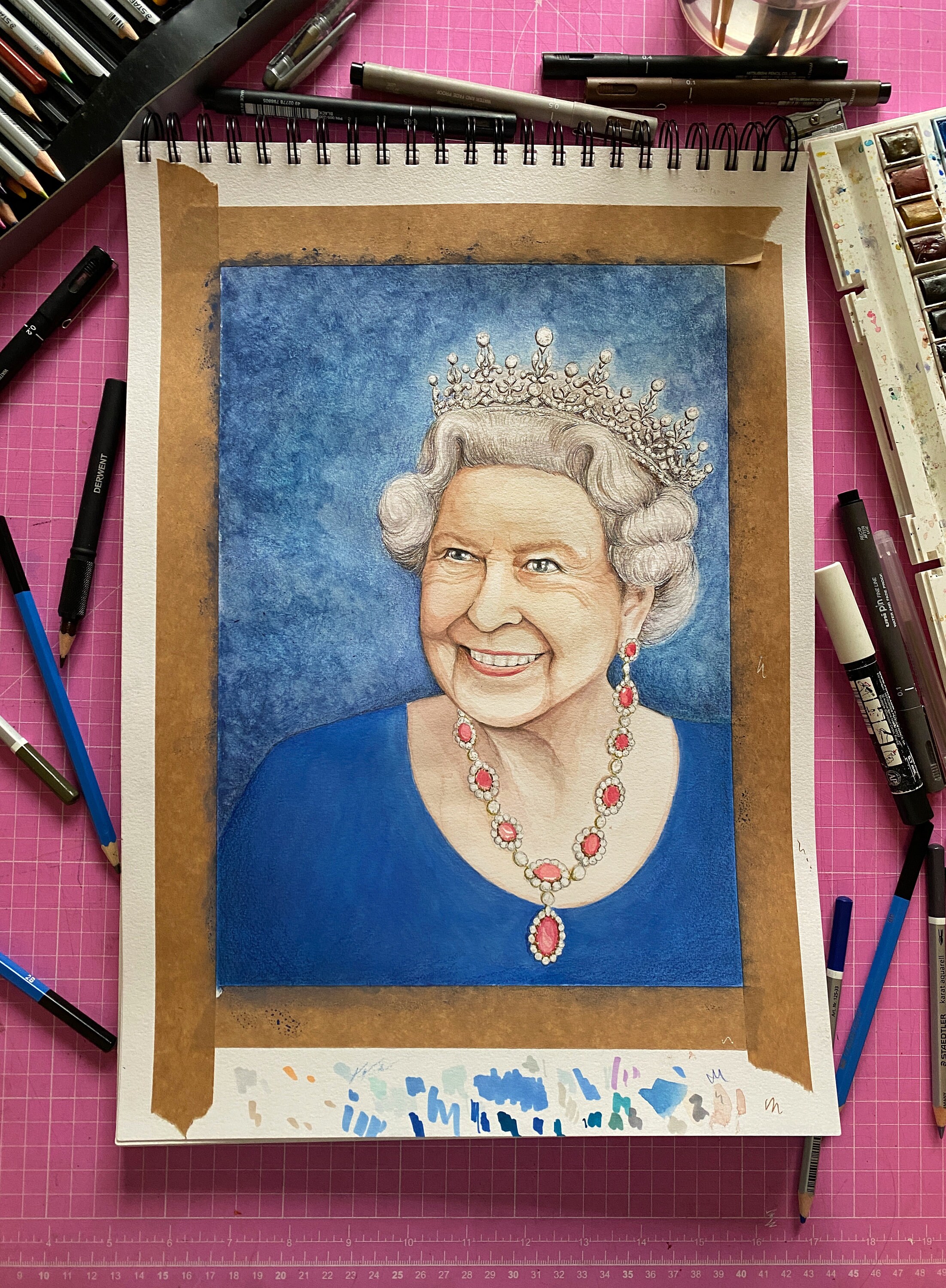 Thank You Ma'am A4 Queen Elizabeth II Illustrated Print - Etsy