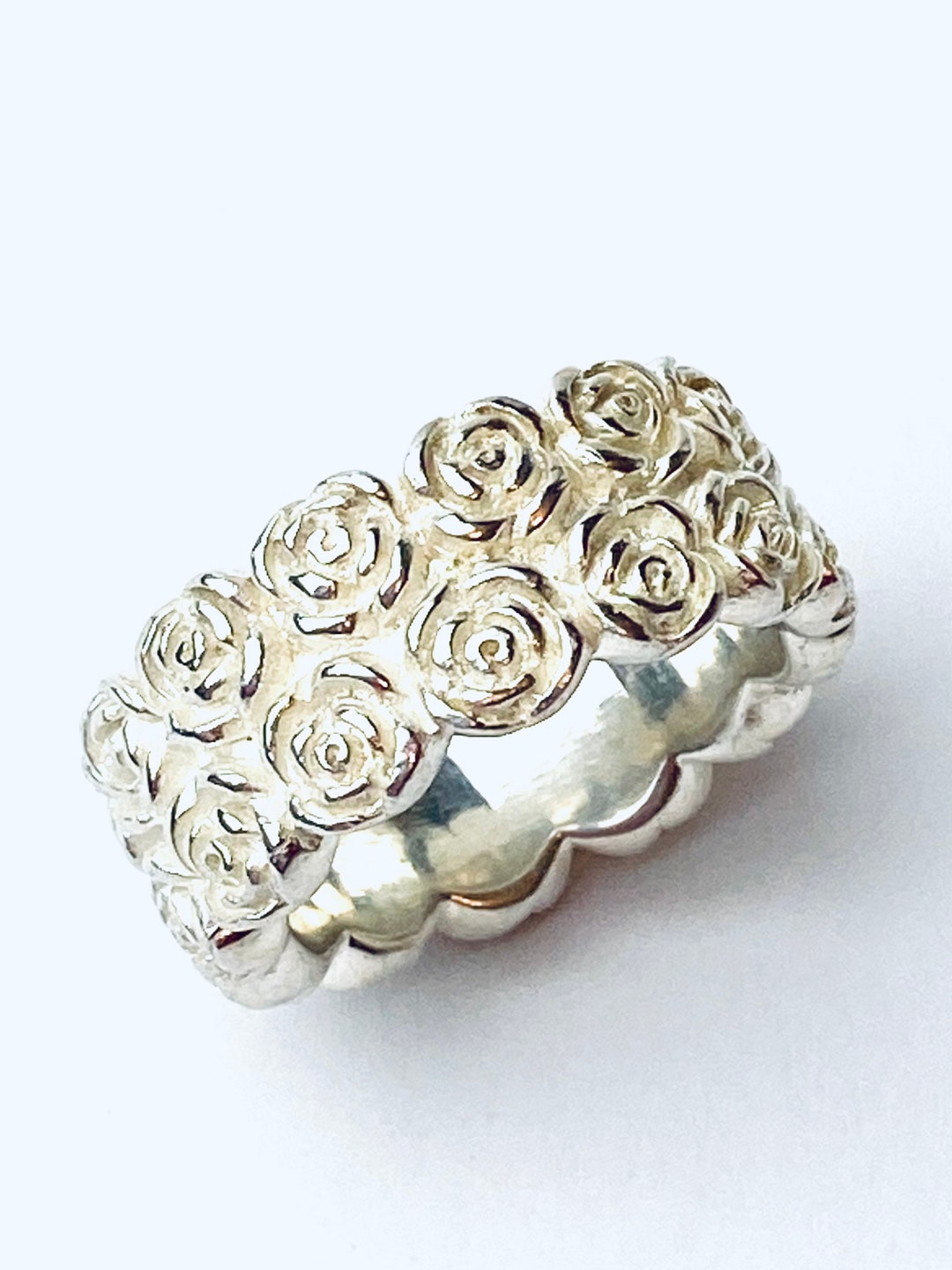 Ring With Roses Made of 925 Silver - Etsy