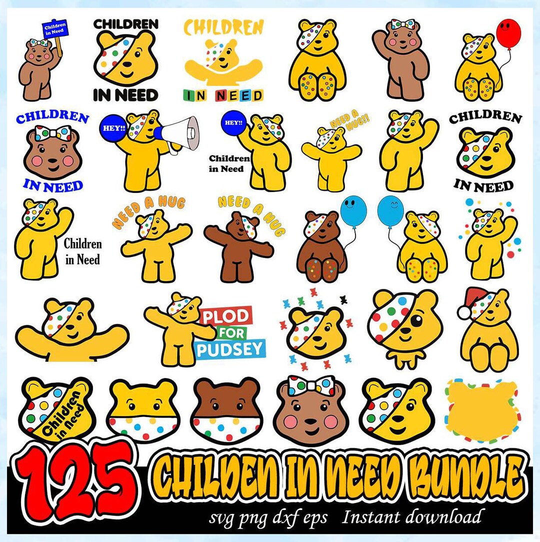 Children in Need Svg Bundle, Children in Need, Pudsey Bear, Red Nose ...