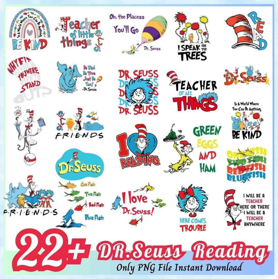 Dr. Seuss PNG Bundle, Dr. Seuss Day, Sublimation Print, Dr. Seuss Day ...