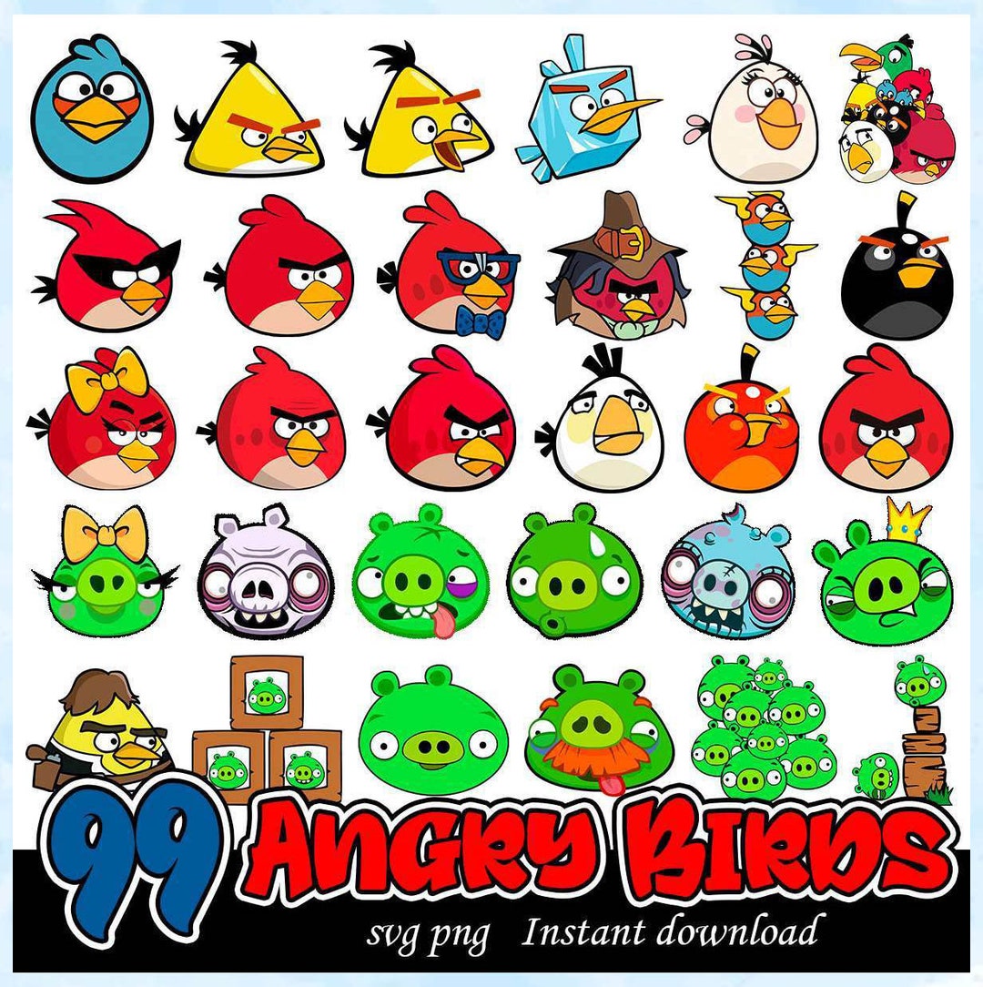 Angry Bird SVG Bundle, Angry Bird SVG, Digital SVG, Sublimation, Cricut ...
