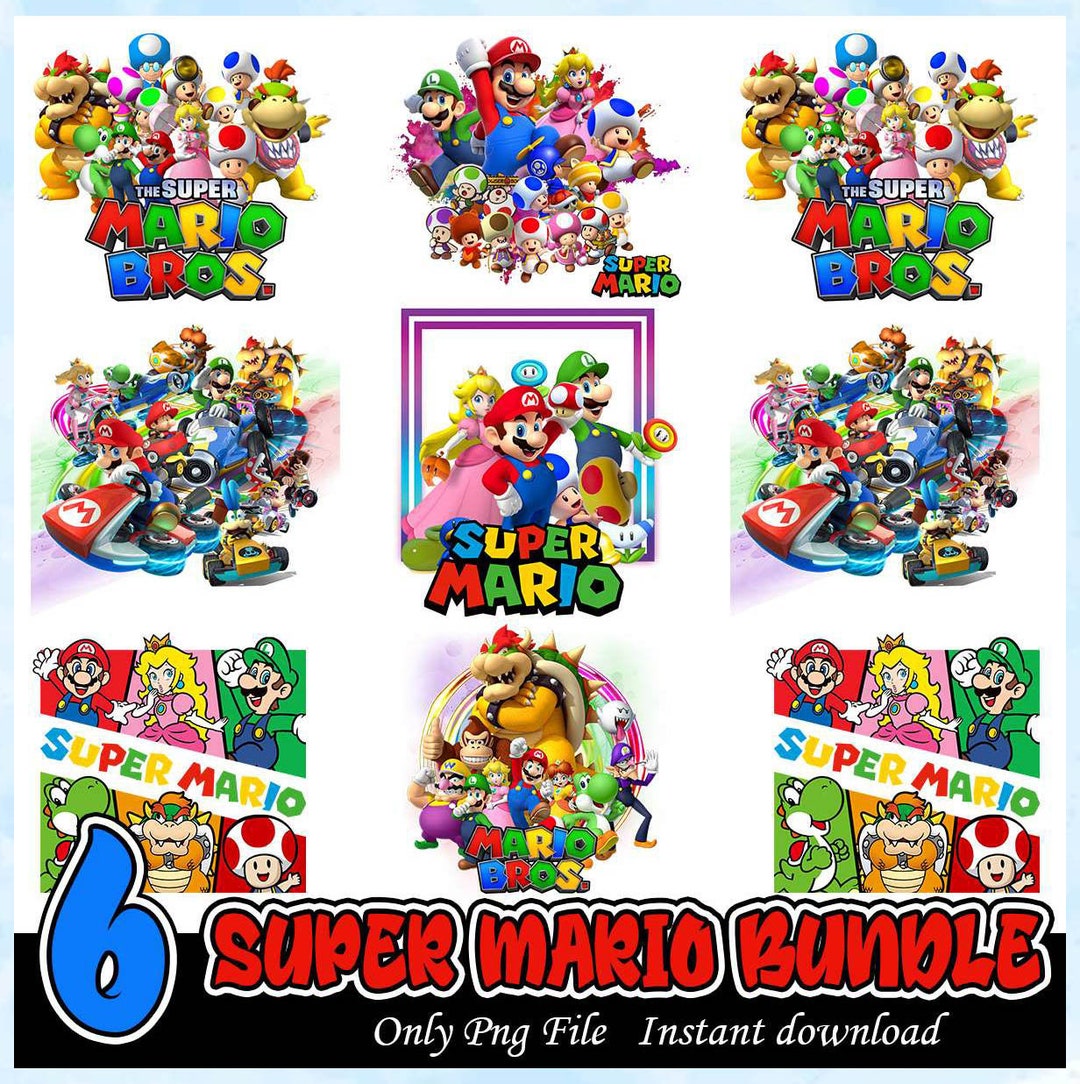 Super Mario PNG Bundle, Mario Clipart Bundle, Super Mario Bros PNG ...