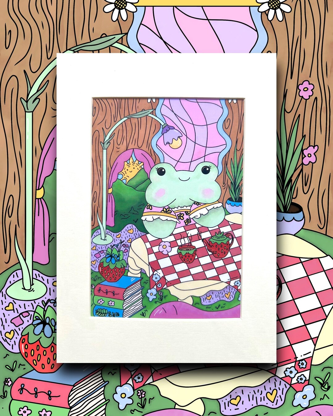 Strawberry Froggy Print - Etsy