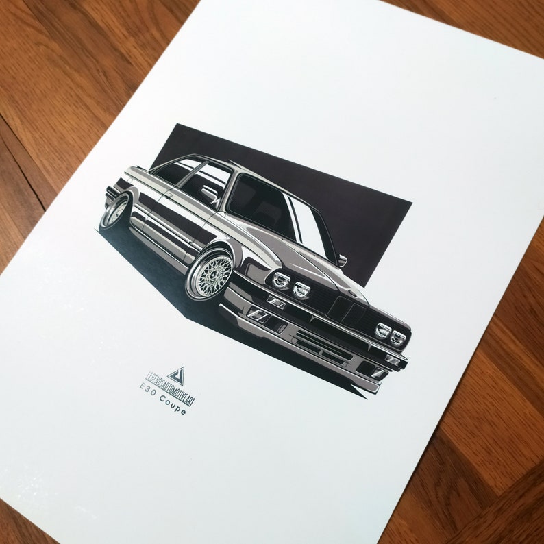 E30 Print BMW E30 Poster Poster BMW Gift for Petrolhead Gifts for Him ...