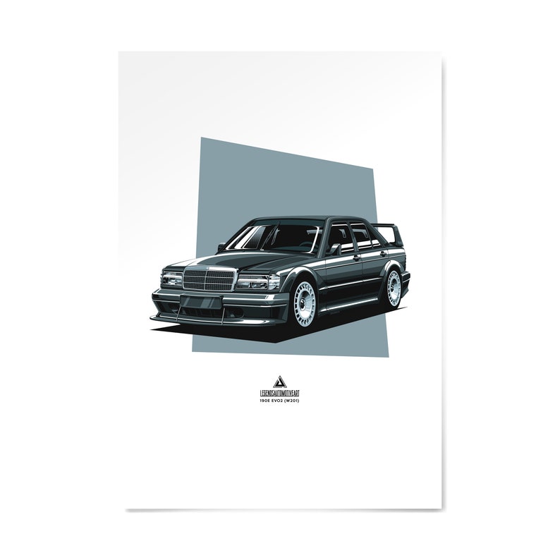 190E Print | Mercedes 190E Poster | W201 Evo2 Poster | DTM Cars | Gift ...