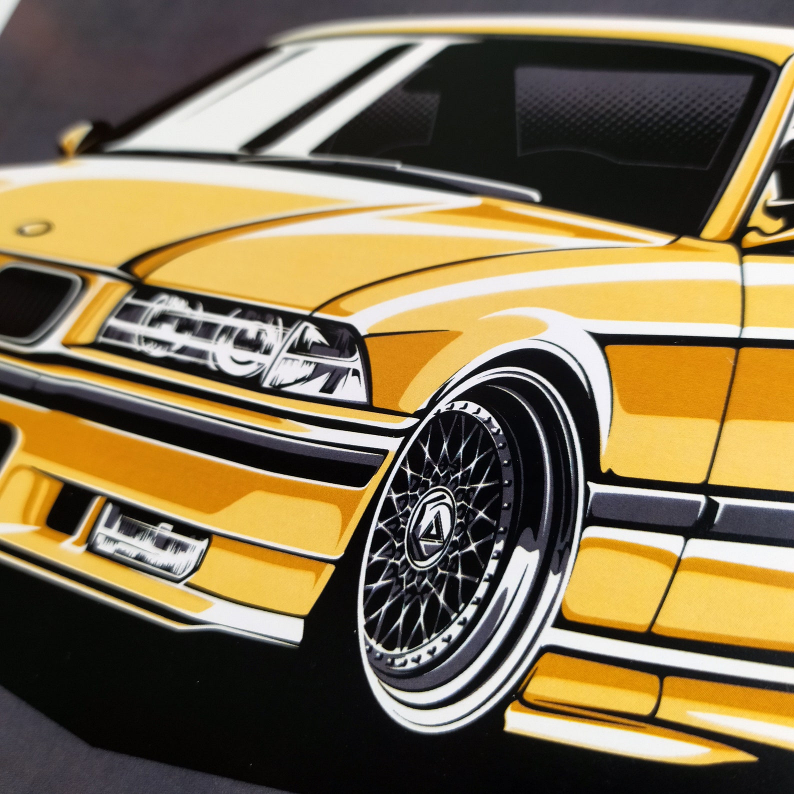 BMW E36 Coupe - Digital Illustration / Gift for Petrolhead / Gifts for ...