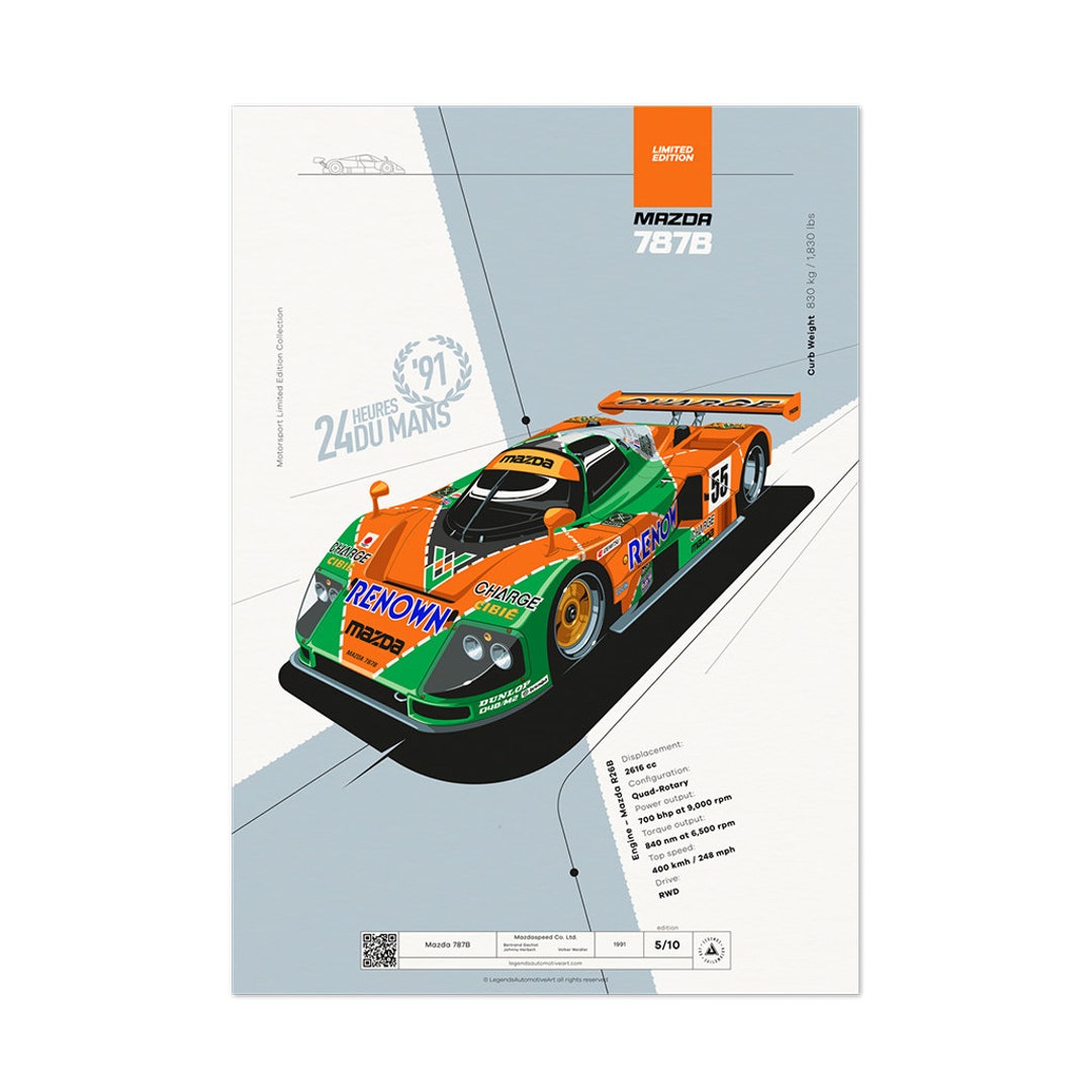 Mazda 787B (limited Edition) - SIGNED by GACHOT & HERBERT! | Le Mans ...