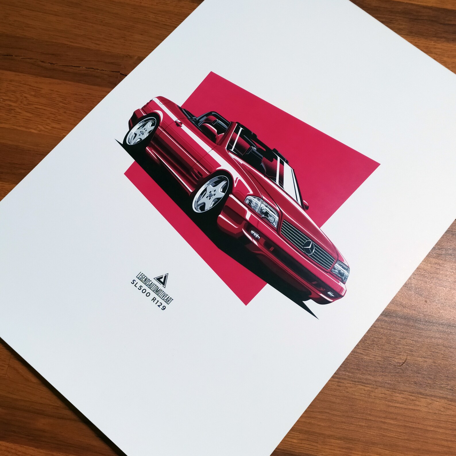 Mercedes-benz Poster | SL500 R129 | Red Sport Car Convertible | Car ...