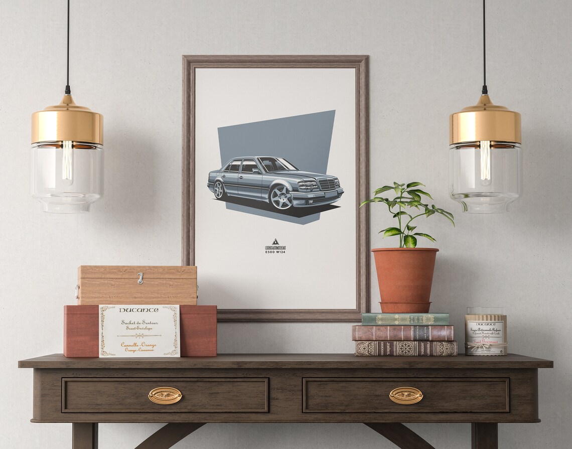 Mercedes-benz E500 W124 Poster Print Vector Illustrations Gift - Etsy