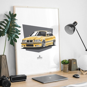 BMW E36 Poster | M Power| E36 Poster | Classic Car Poster | Gift for ...