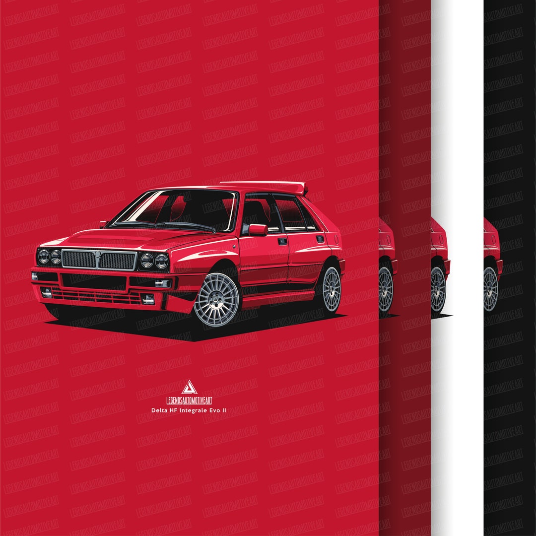 Lancia Delta HF Integrale Evo II - Digital Illustration / Gift for ...