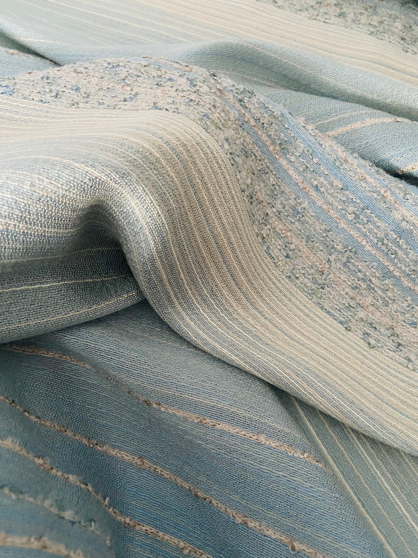 Mid Century Shantung 1960s Pastel Colors Vintage Fabric Curtains New ...