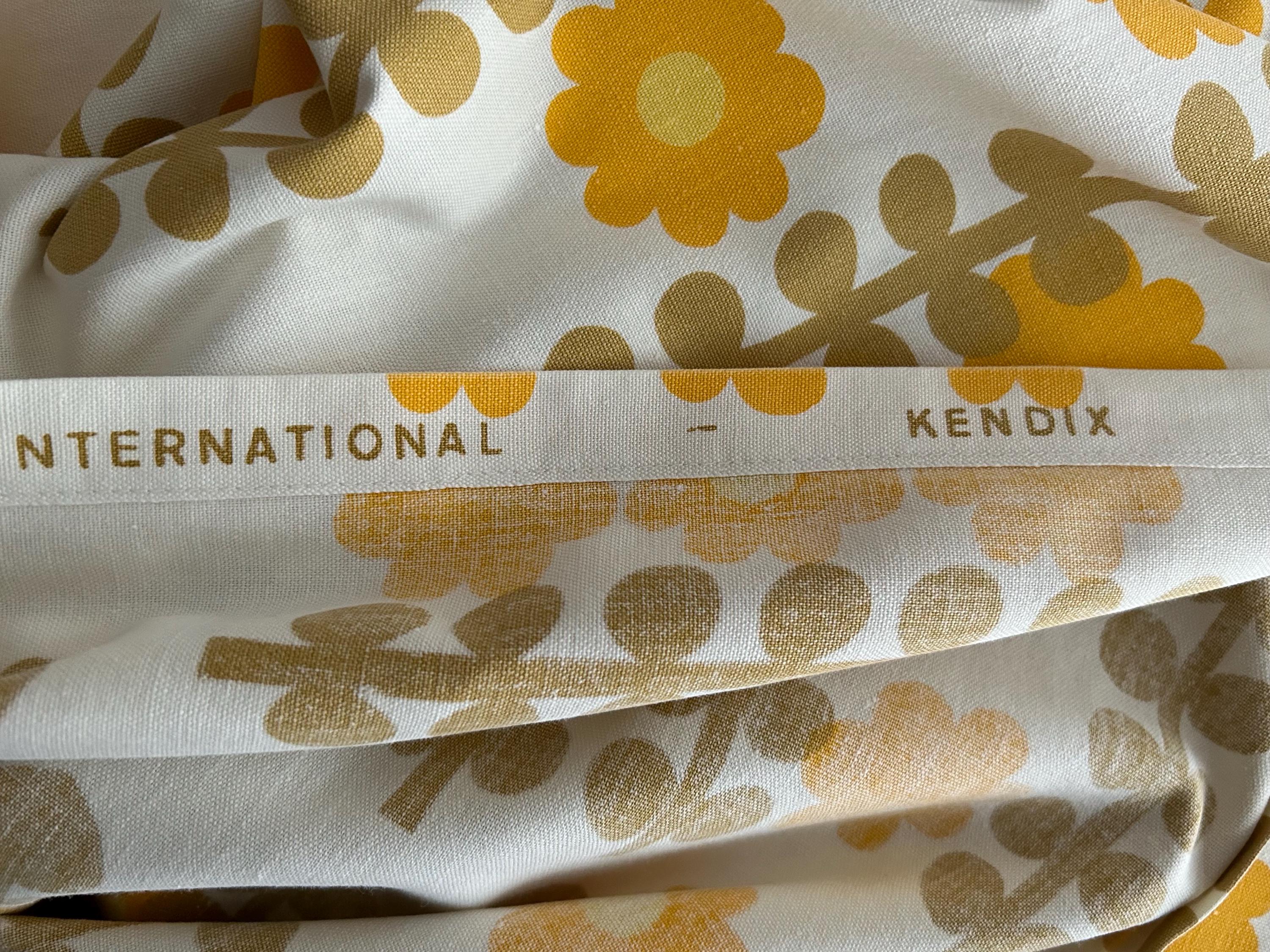 Vintage 1970s Curtains Mid Century Floral Cotton Kendix International ...