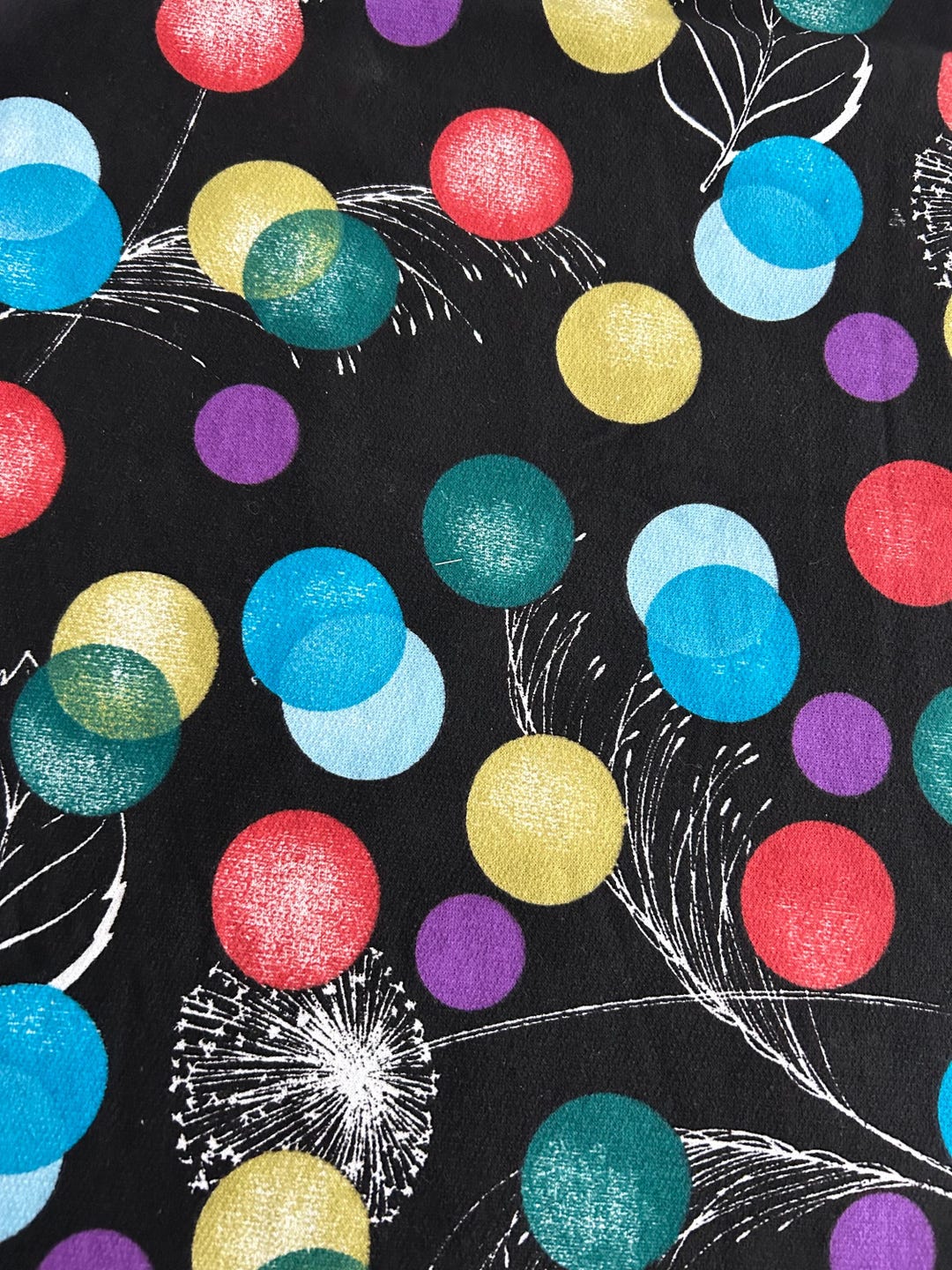 Late 90s Cotton Jersey. Groovy Pattern. Vibrant Colors 1.7 M X 1.6 M ...