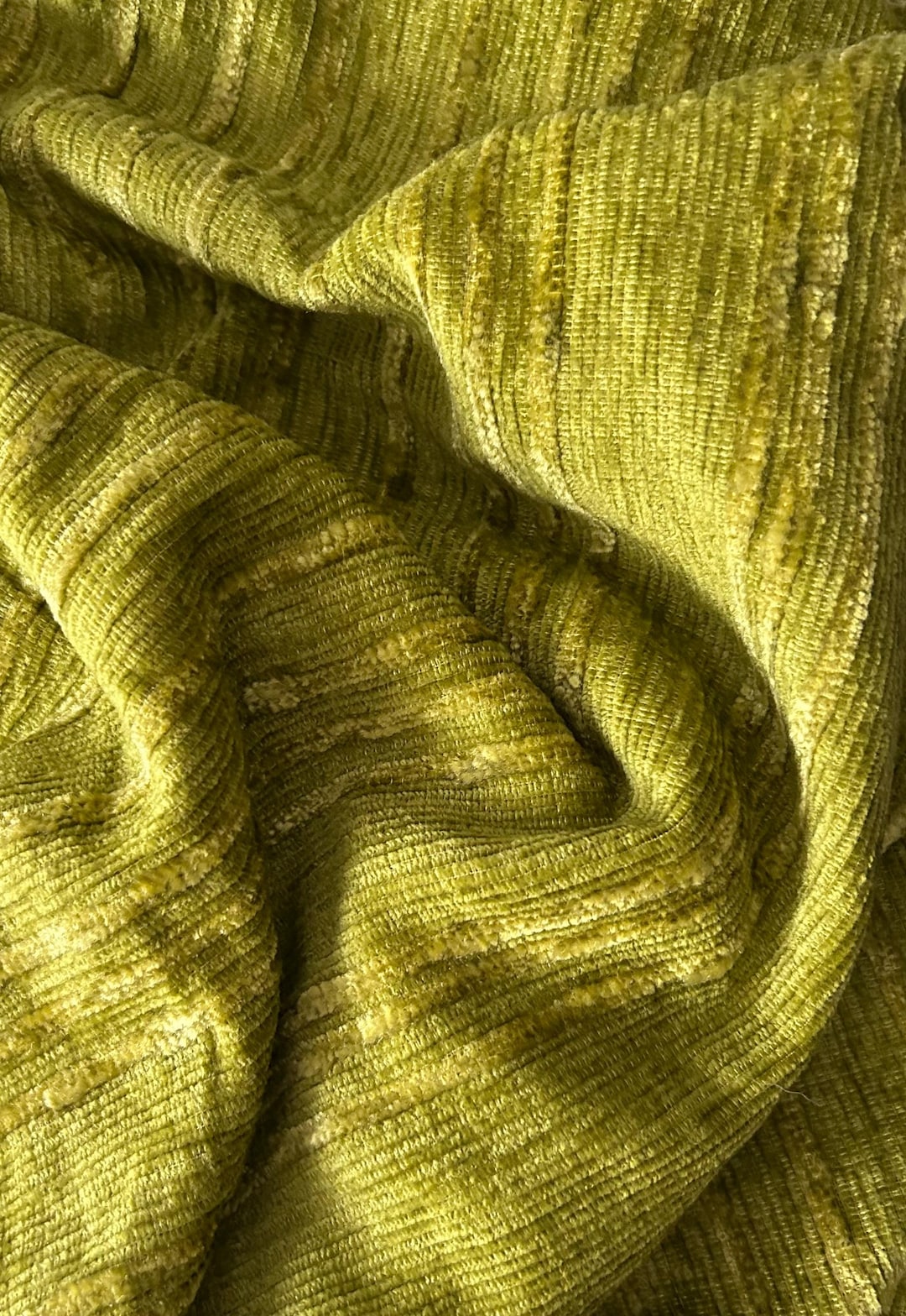 Vintage 1970s Chenille Fabric: Chartreuse Textured Upholstery - Etsy