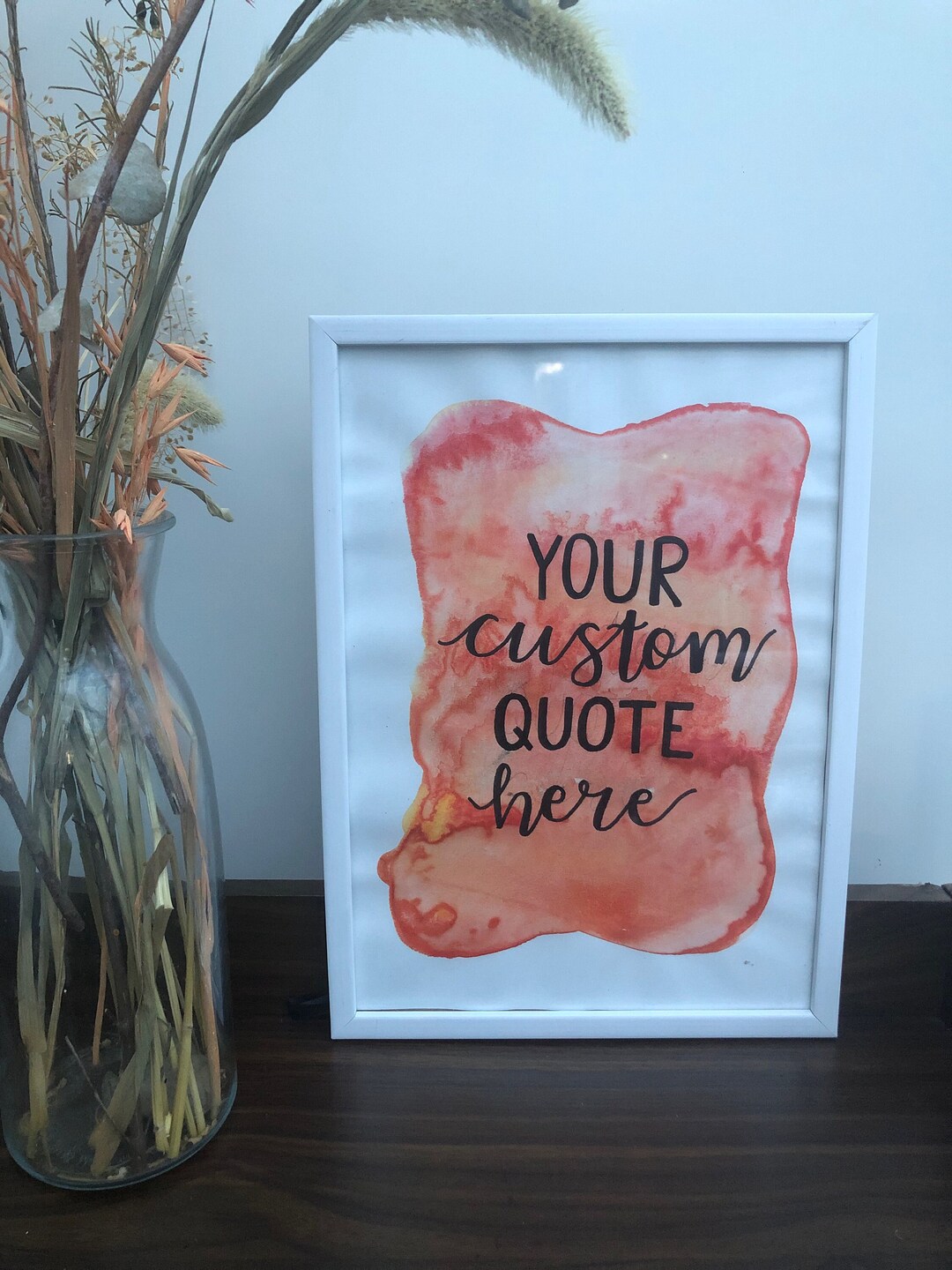 Custom Wall Art, Personalised Wall Art, Calligraphy Print, Watercolour ...