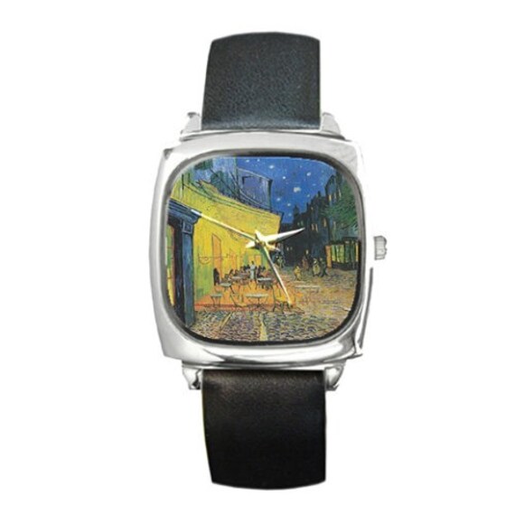 Van Gogh Cafe Terrace at Night Painting Repro Wristwatches | Etsy
