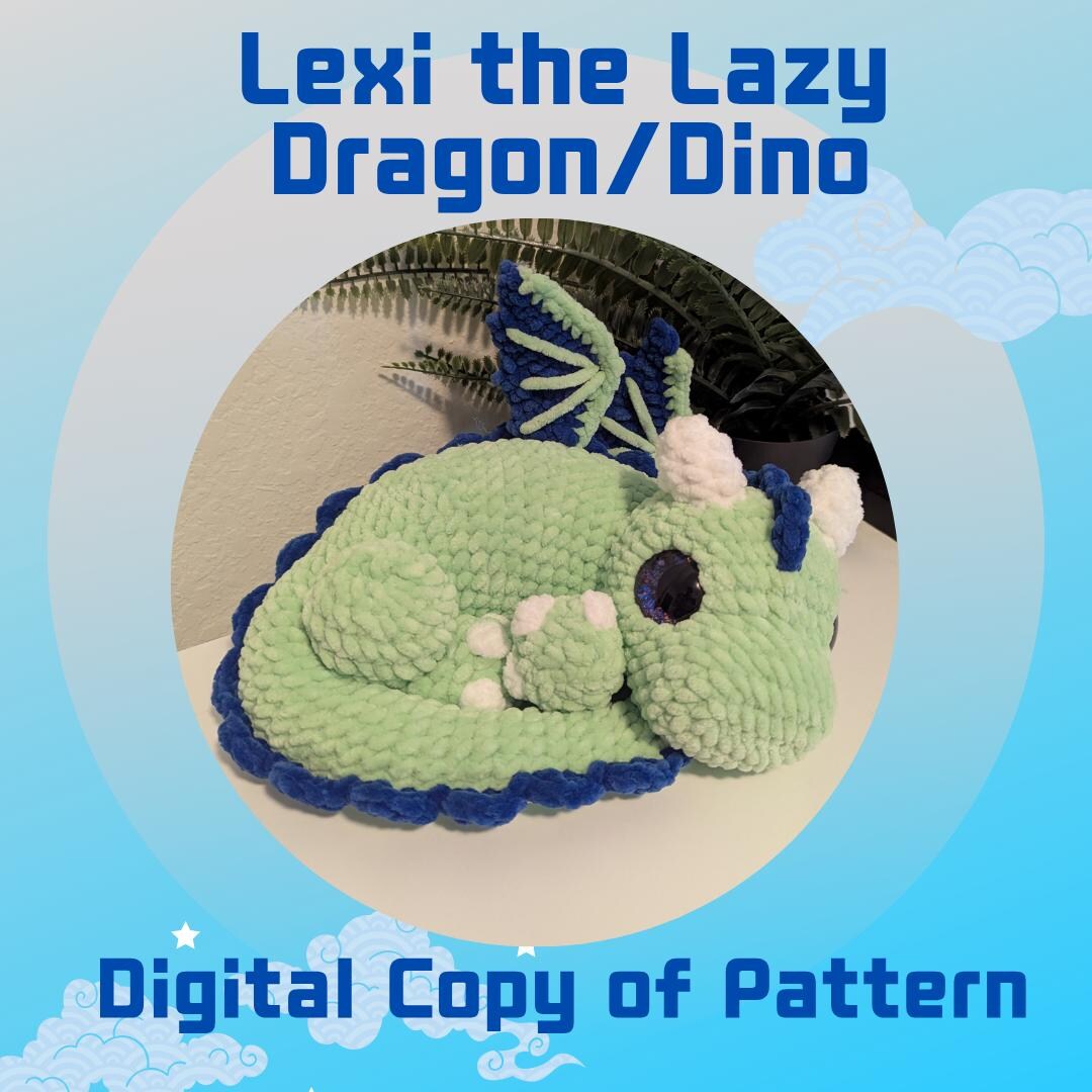 Lexi the Lazy Dragon Pattern - Etsy