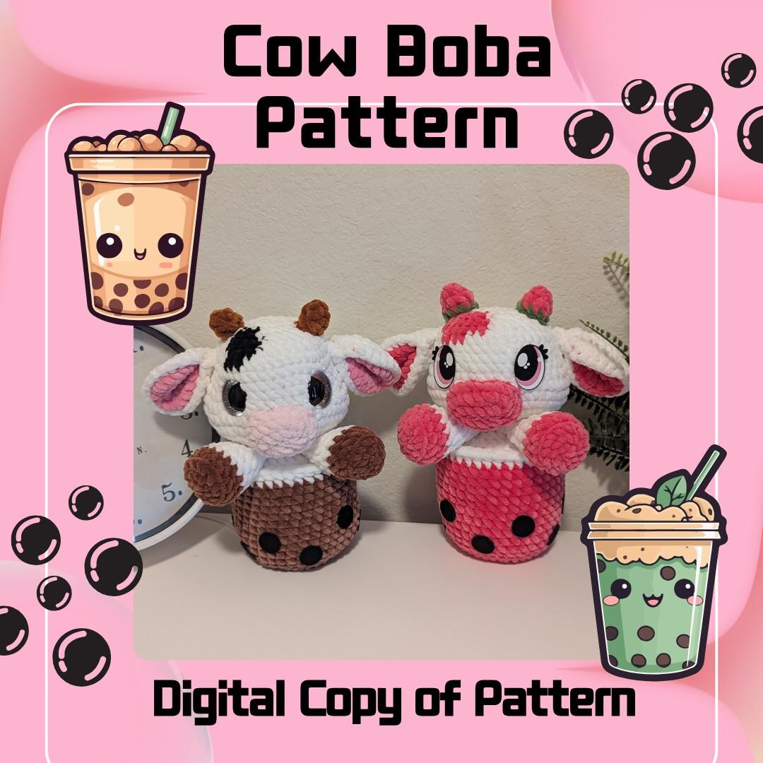 Cow Boba Pattern - Etsy