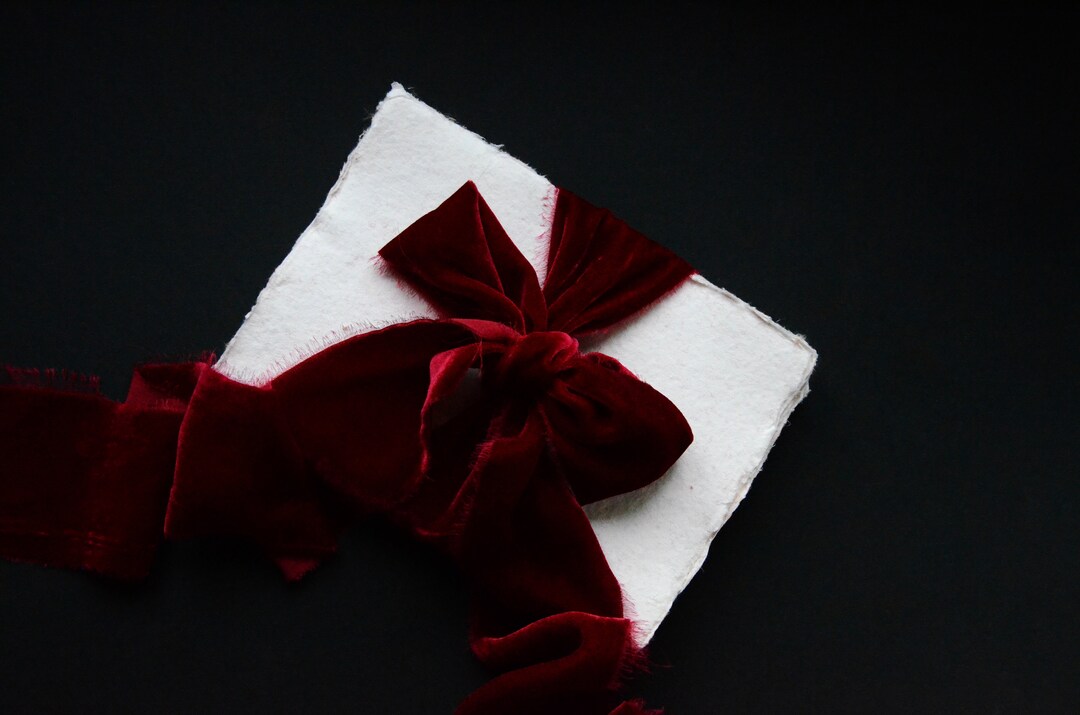 Christmas Red SILK VELVET Ribbon Hand Dyed Velvet Ribbon - Etsy UK