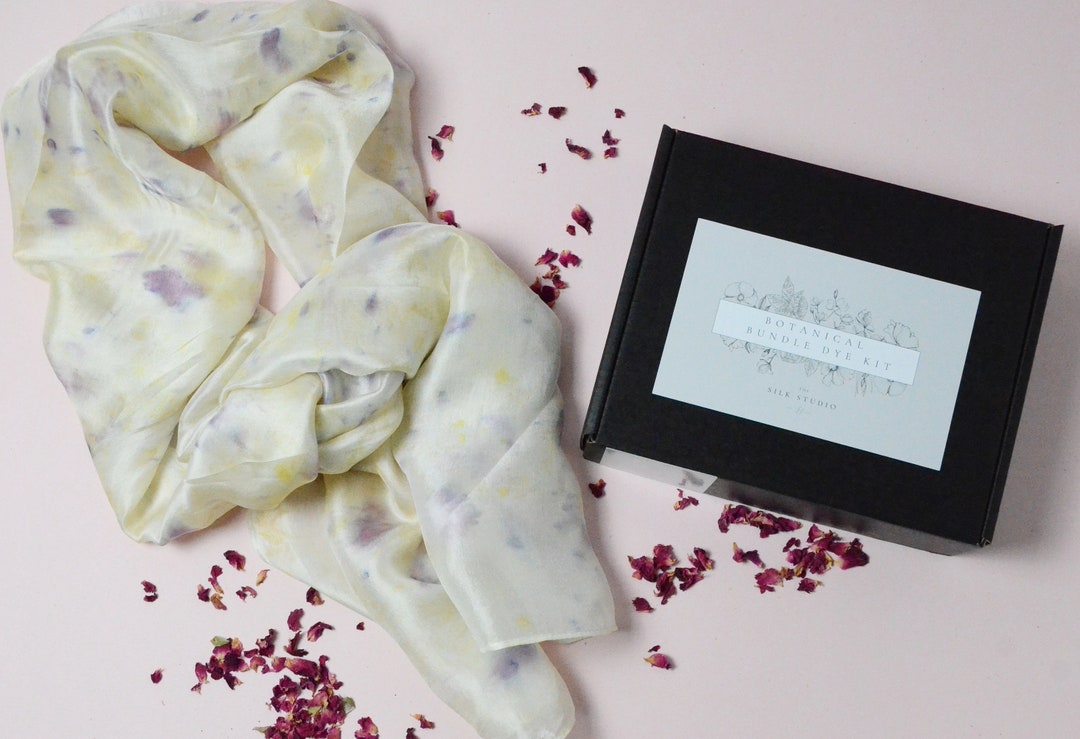 Botanical Bundle Dye Kit for Beginners Including Pure Silk Scarf for ...