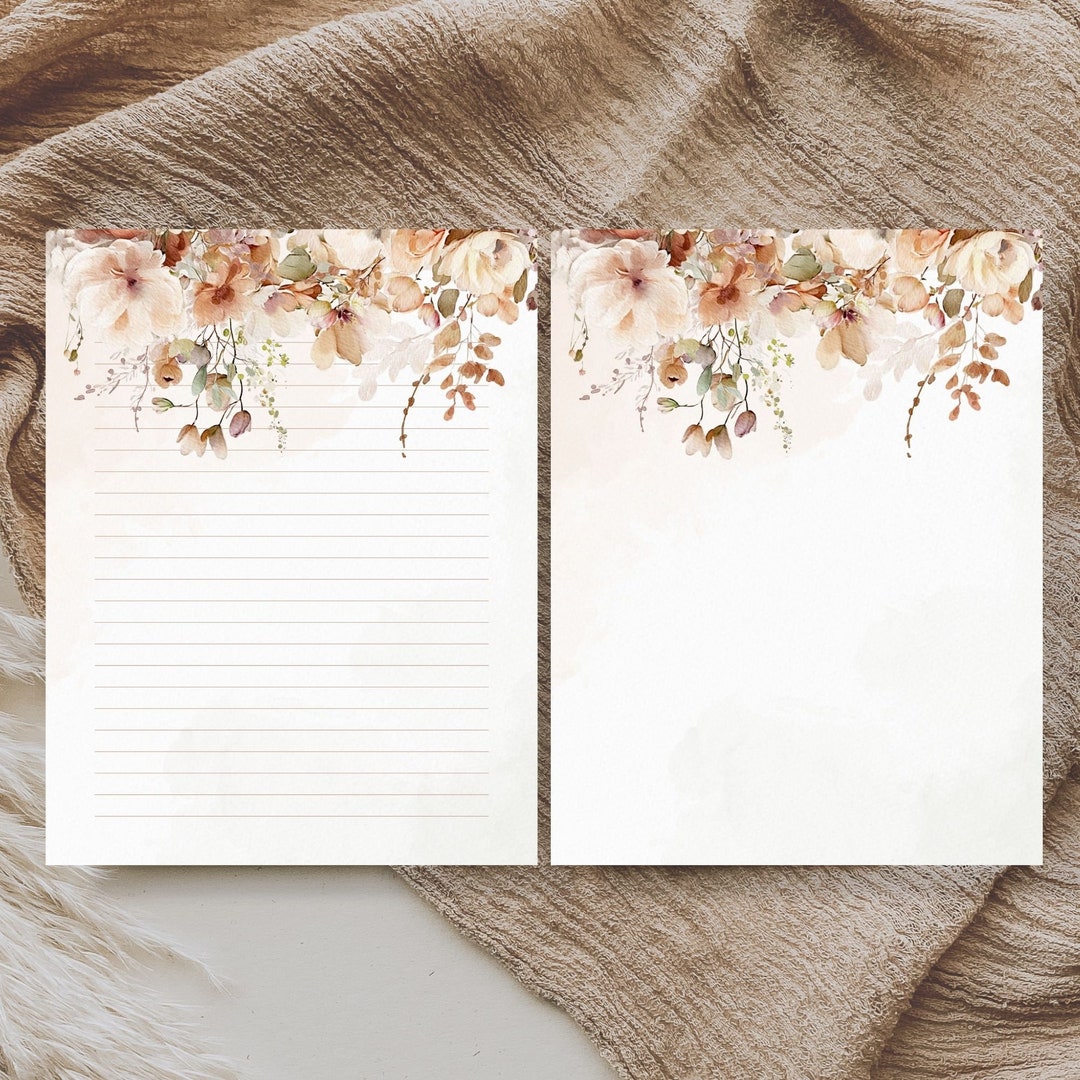 Printable Stationary Bundle, Printable Letter Writing Paper, Neutral ...