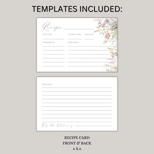 Downloadable Floral Recipe Card Template, Editable Floral Recipe Card ...