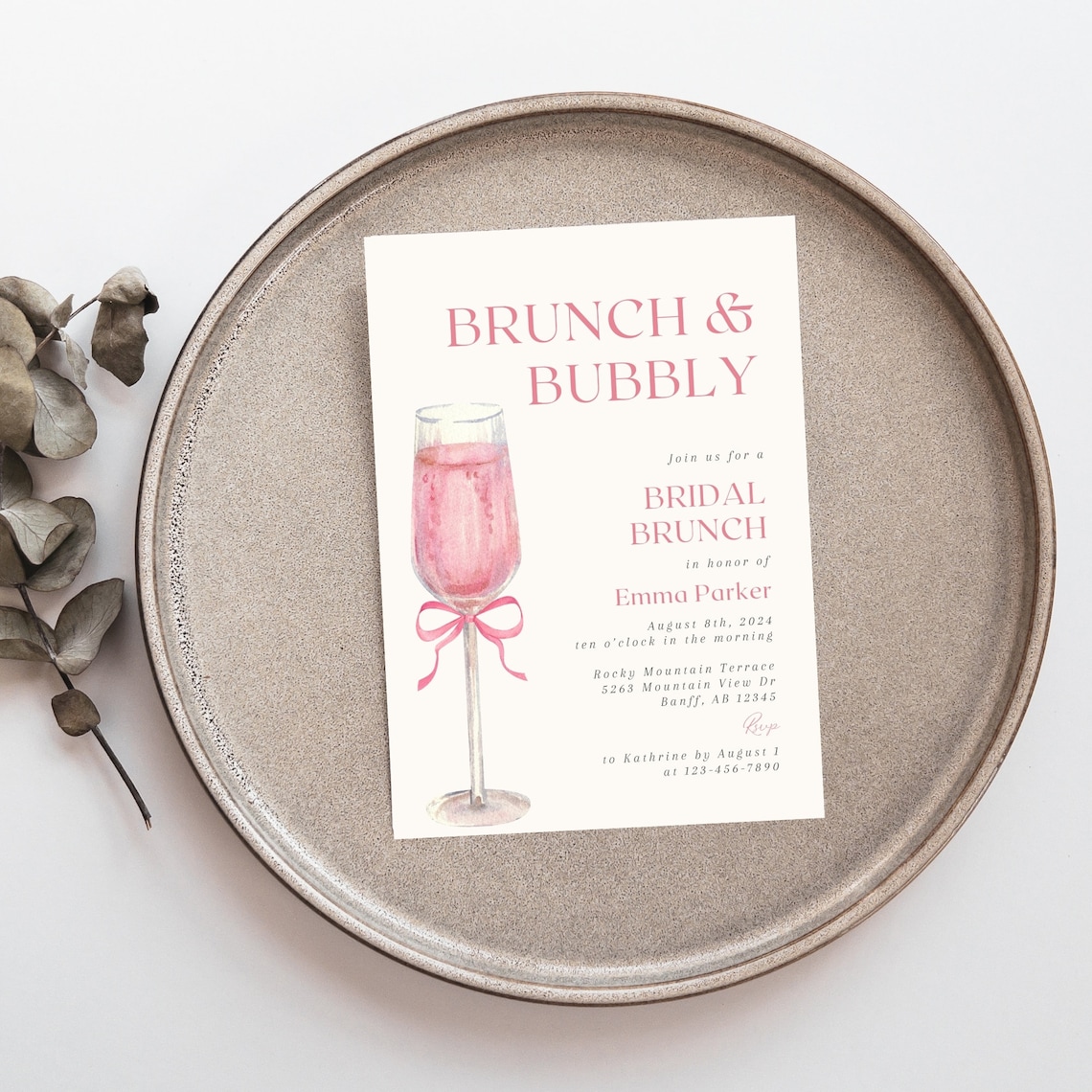 Bubble Brunch Invite, Downloadable Bridal Shower Invitation, Brunch and ...