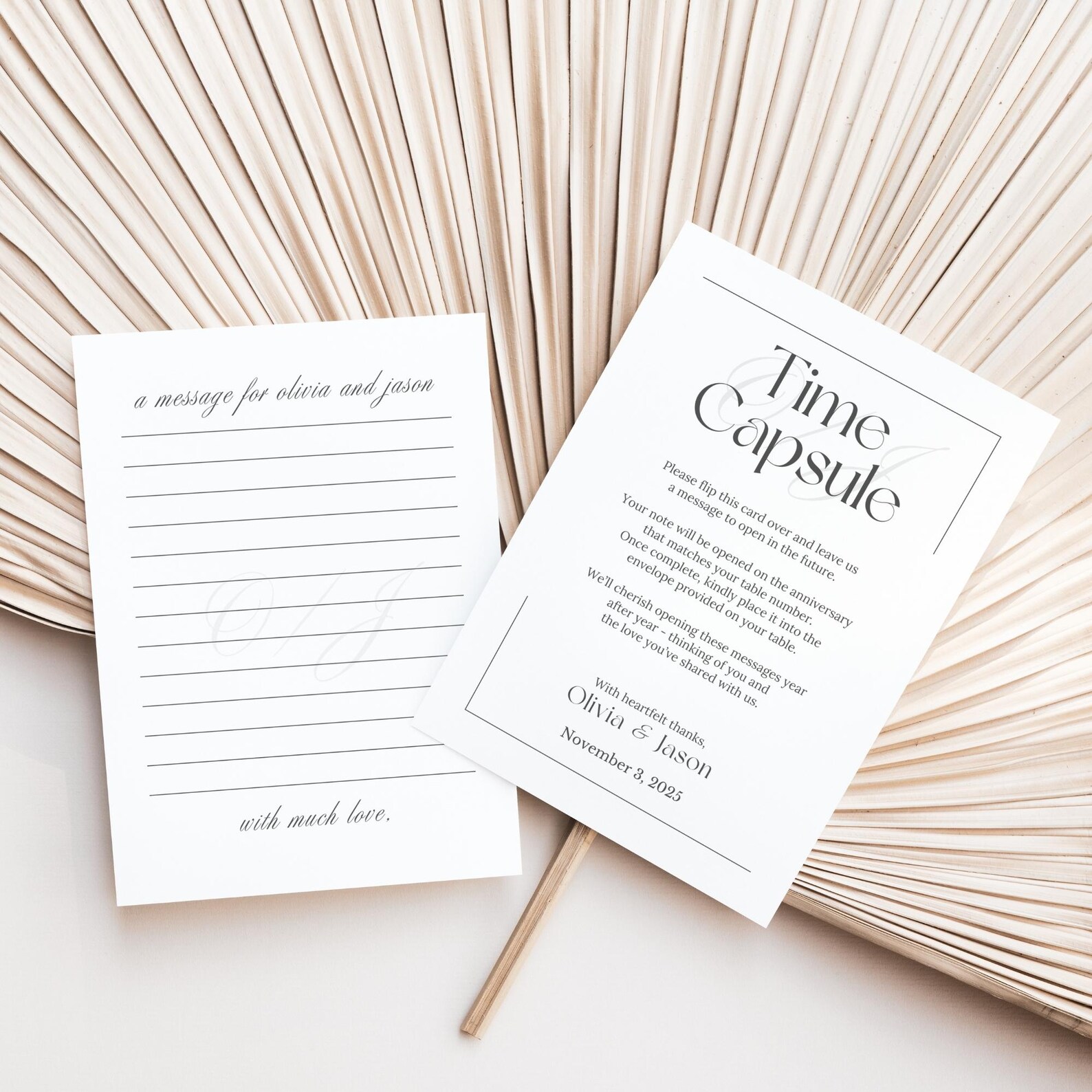 Wedding Time Capsule Cards Editable Template Anniversary Message ...