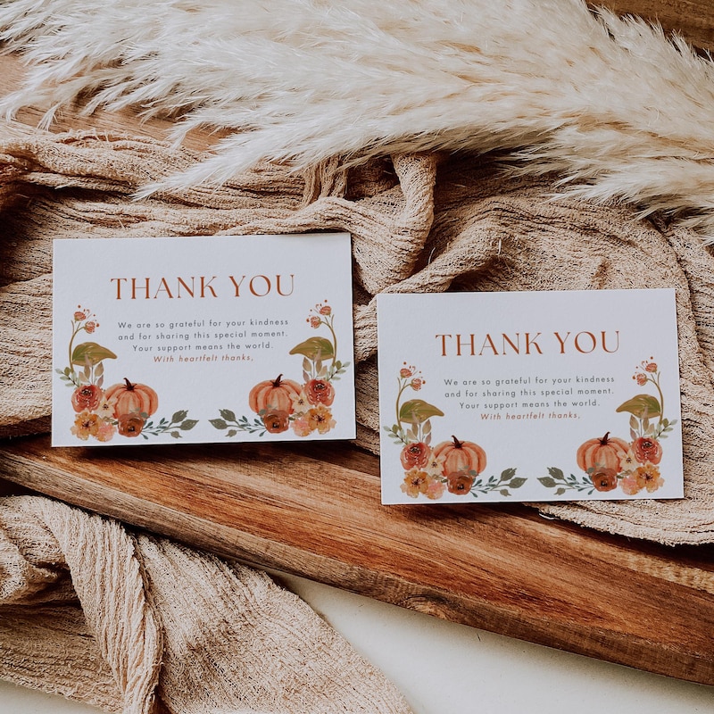 Fall Thank You Cards - Etsy