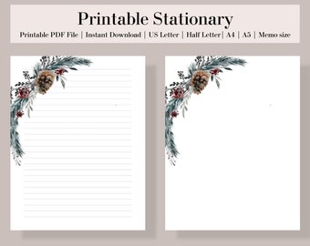 Printable Christmas Stationery Digital Download 3 Pages - Etsy