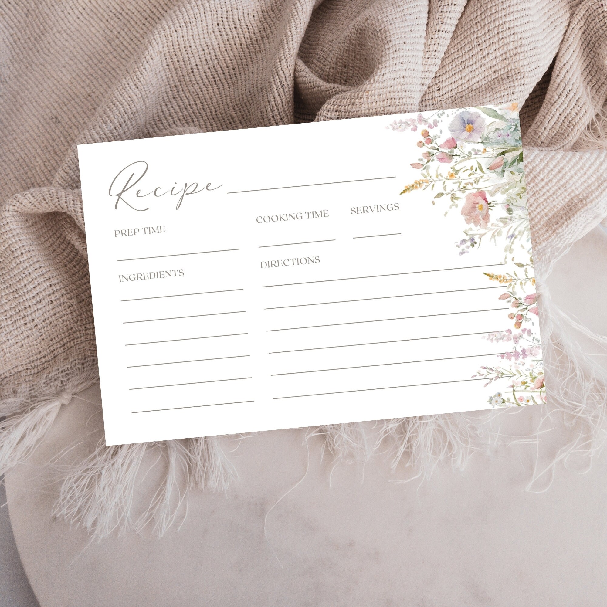 Downloadable Floral Recipe Card Template, Editable Floral Recipe Card ...