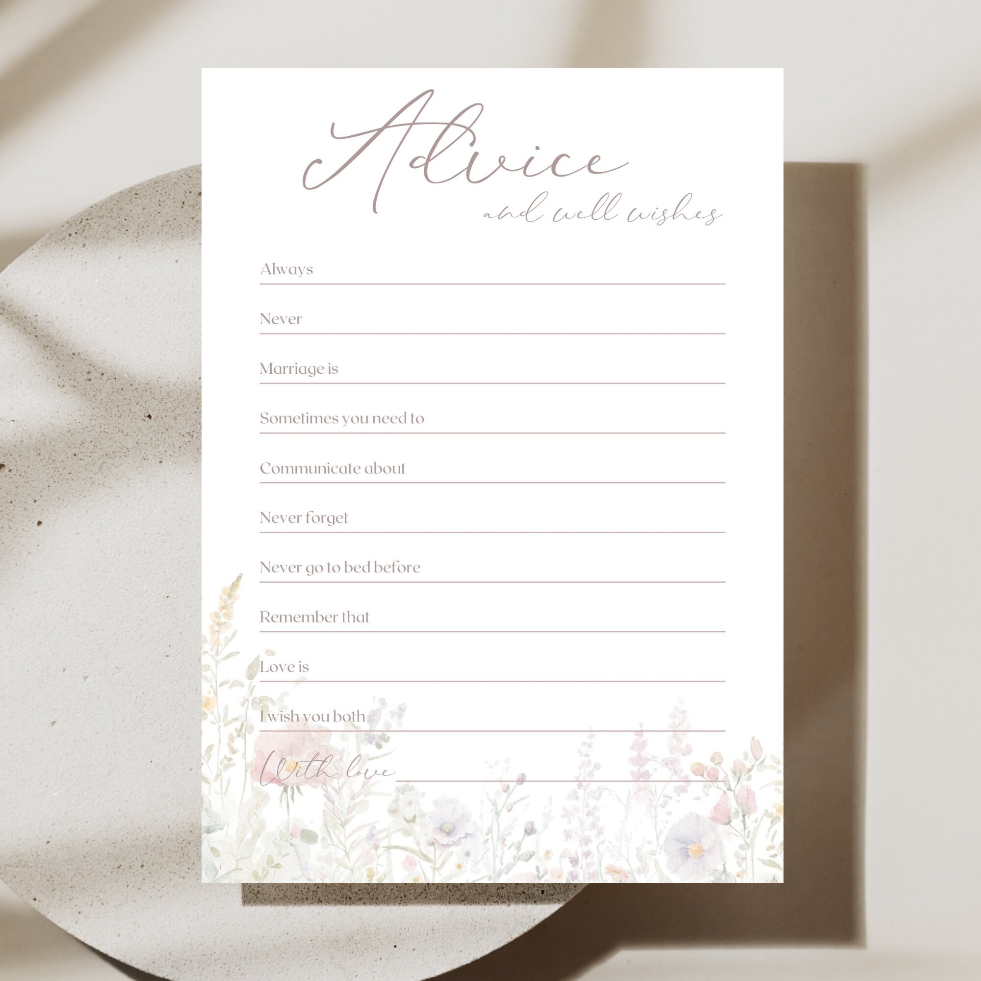 Advice and Wishes for Bride and Groom, Advice Well Wishes, Bridal ...