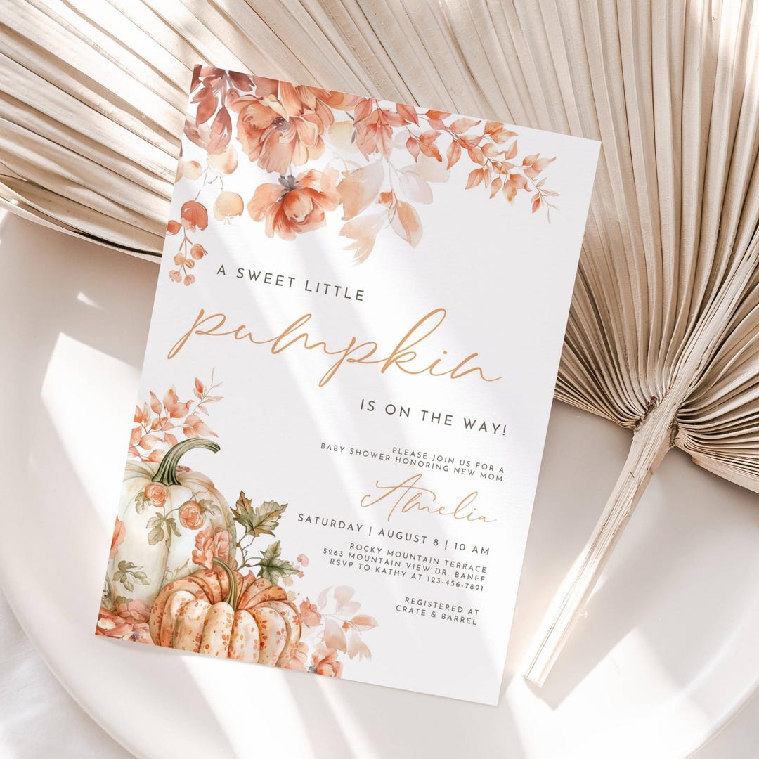 A Little Pumpkin Baby Shower Invitation Template Fall Baby Shower ...