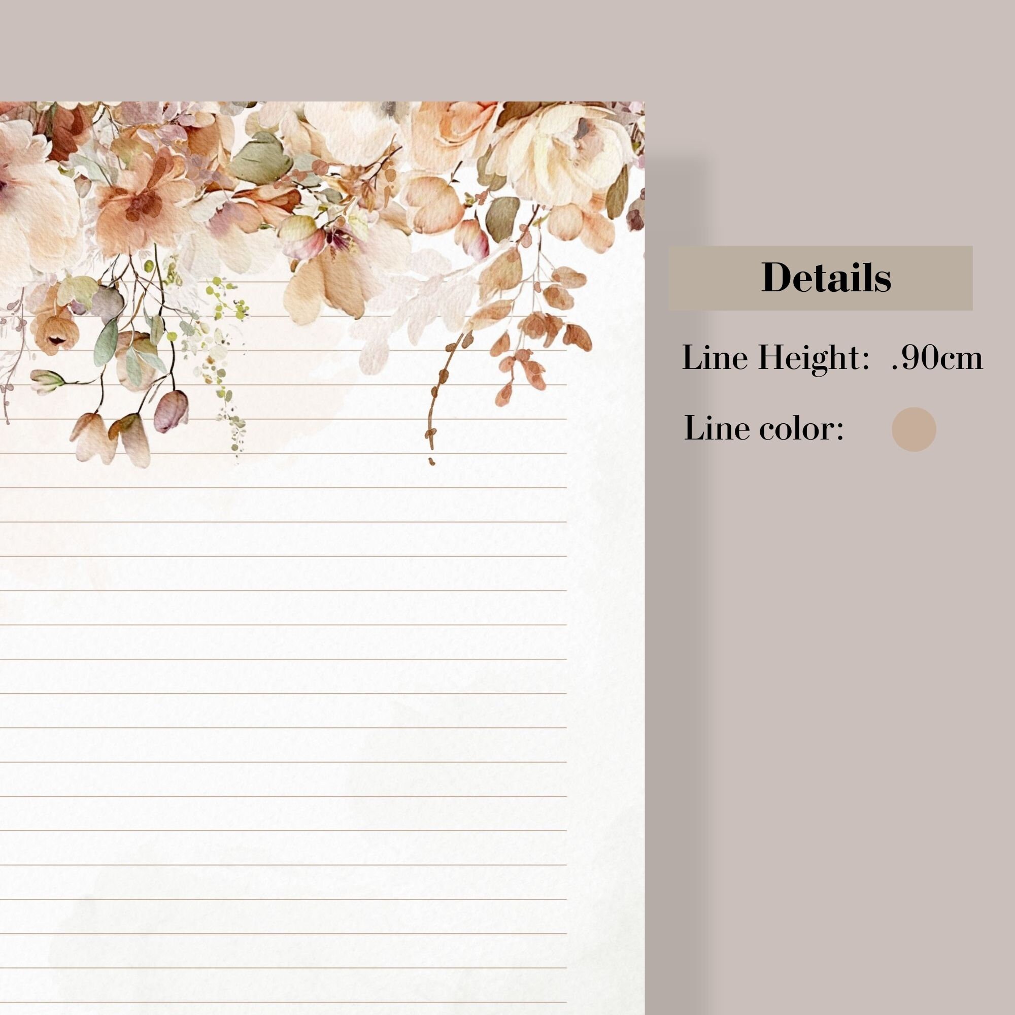 Printable Stationary Bundle, Printable Letter Writing Paper, Neutral ...