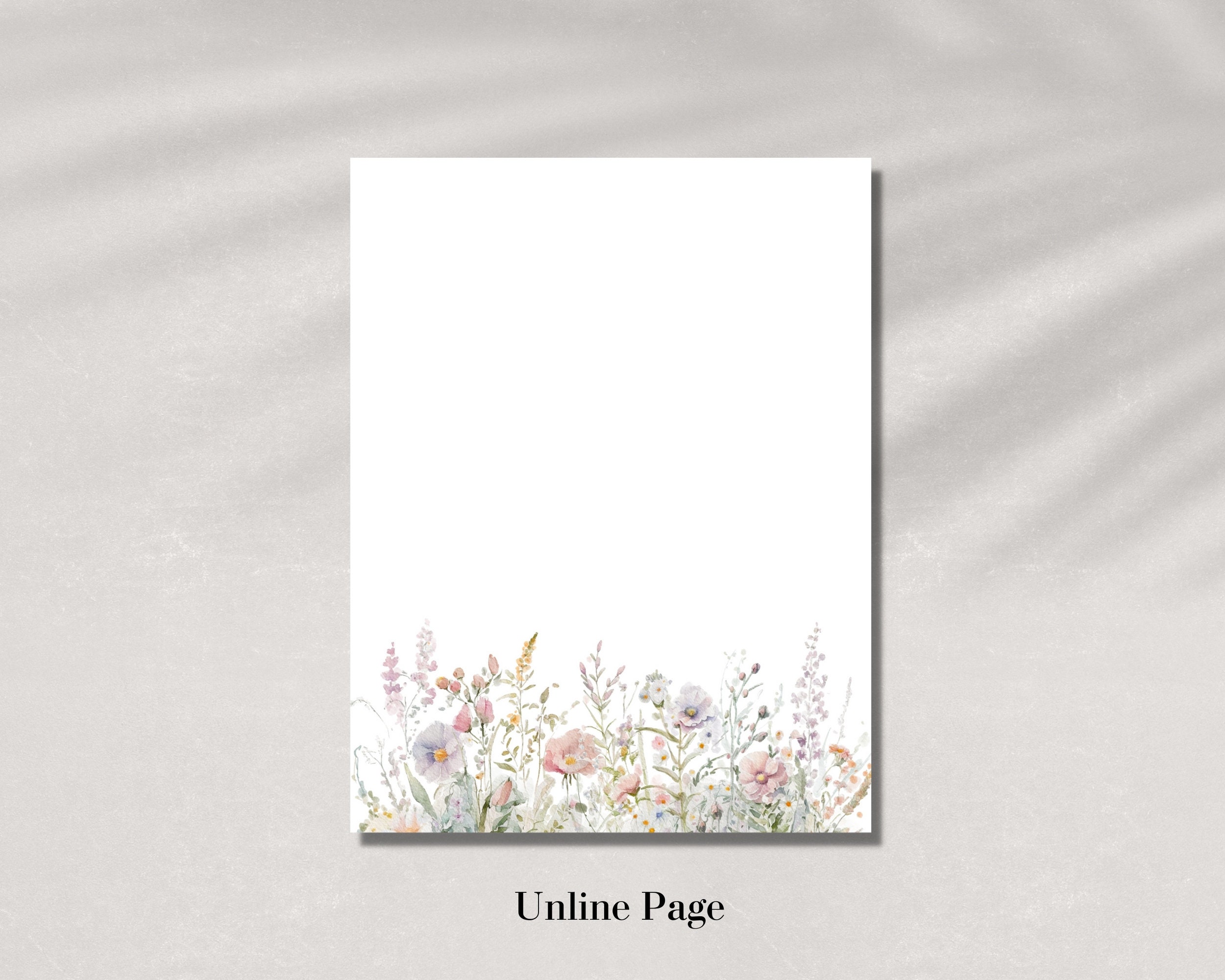 Field Blooms Printable Stationary Lined Paper Printable - Etsy Australia