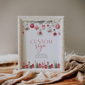 Editable Christmas Custom Sign Template Printable Christmas Party Sign ...