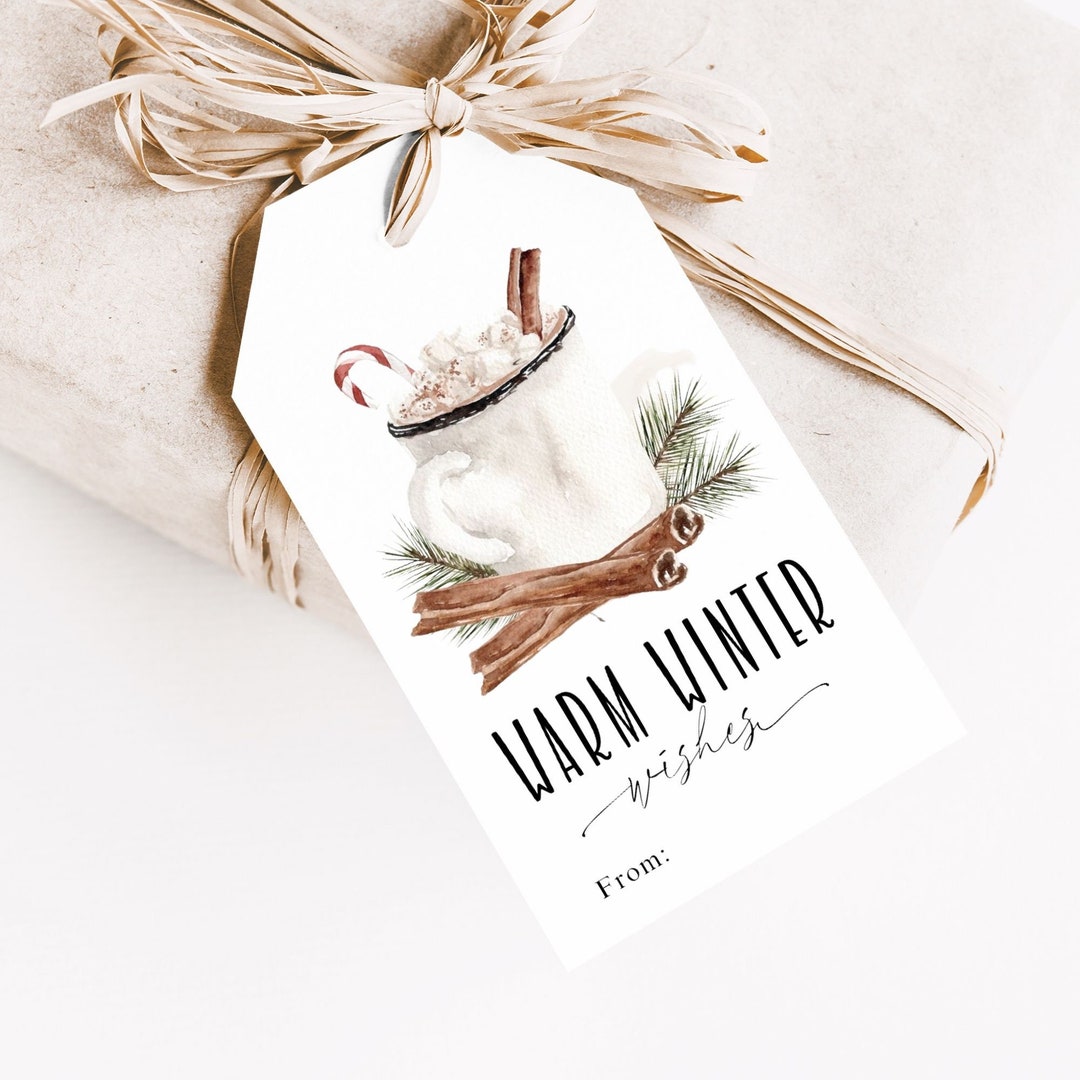 Printable Warm Wishes Gift Tag Christmas Gift Favor Tag - Etsy