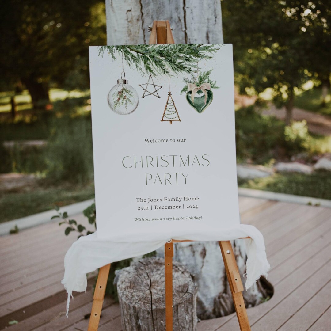 Christmas Welcome Sign Template Holiday Welcome Poster Editable ...