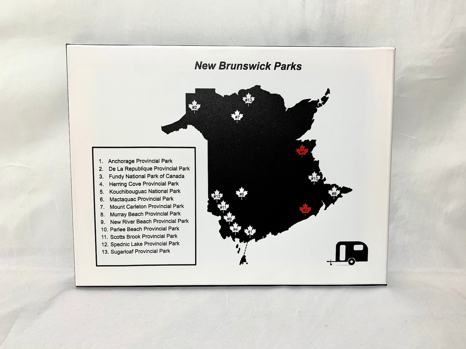 New Brunswick Provincial Park Canvas Map: 16 X 12 - Etsy
