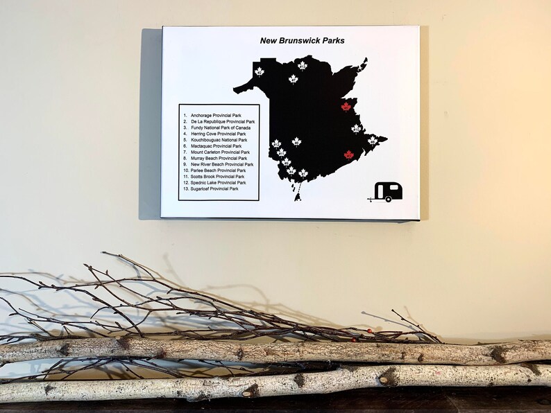 New Brunswick Provincial Park Canvas Map: 16 X 12 - Etsy