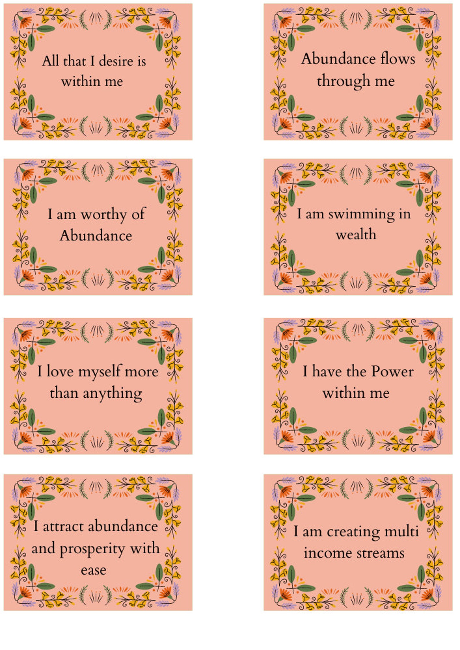 2021 Vision Board Abundance Prosperity Green Adult Printables With ...